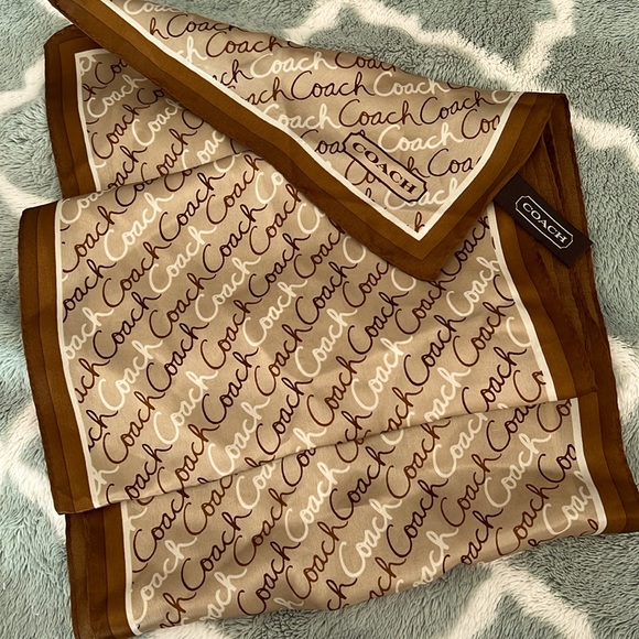 Coach | Accessories | Coach Signature Authentic Silk Scarf | Poshmark